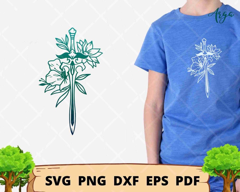Floral Sword Svg Sword SVG Warrior Sword Svg Sword With - Etsy