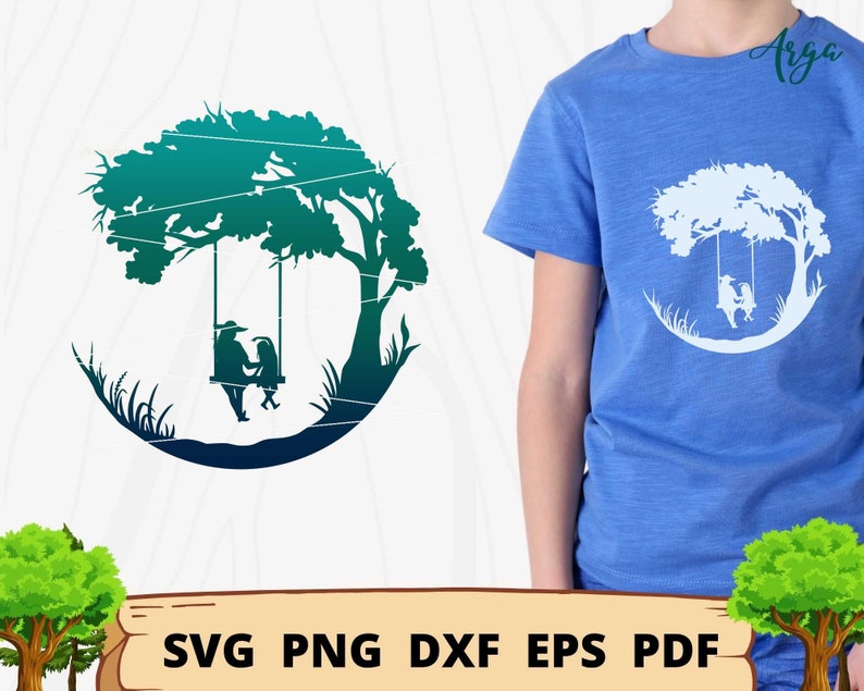Mother and Daughter on Swing Swing Svg Tree Swing Svg - Etsy