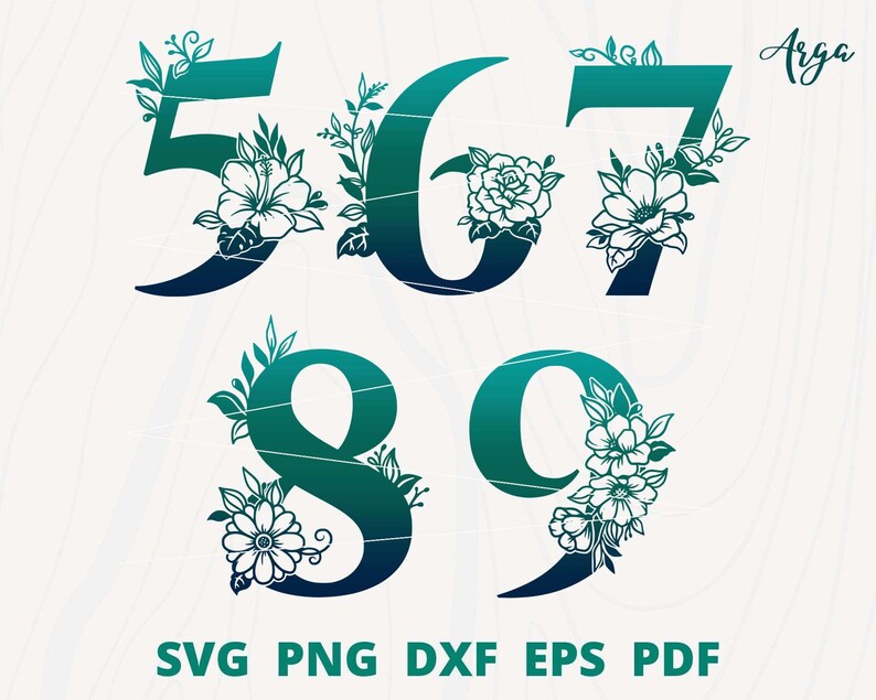 Number With Flower Svg Bundle Number Svg Floral Number Svg - Etsy UK