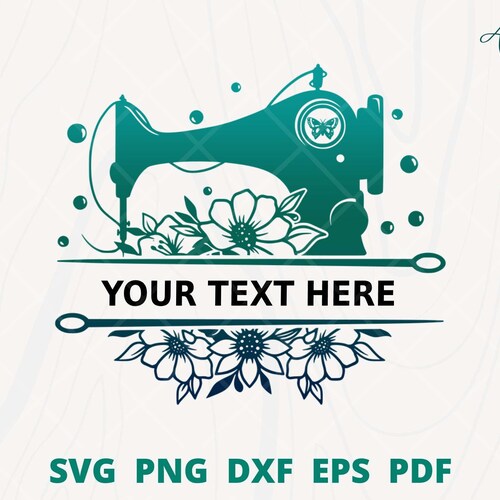 Sewing Machine Logo SVG PNG DXF Sewing Split Monogram Frame - Etsy