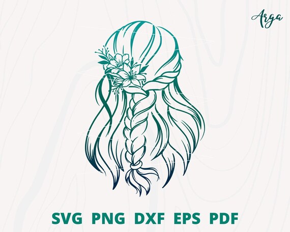 Beauty Hair Braid Svg Floral Hair Svg Woman Fashion Svg - Etsy
