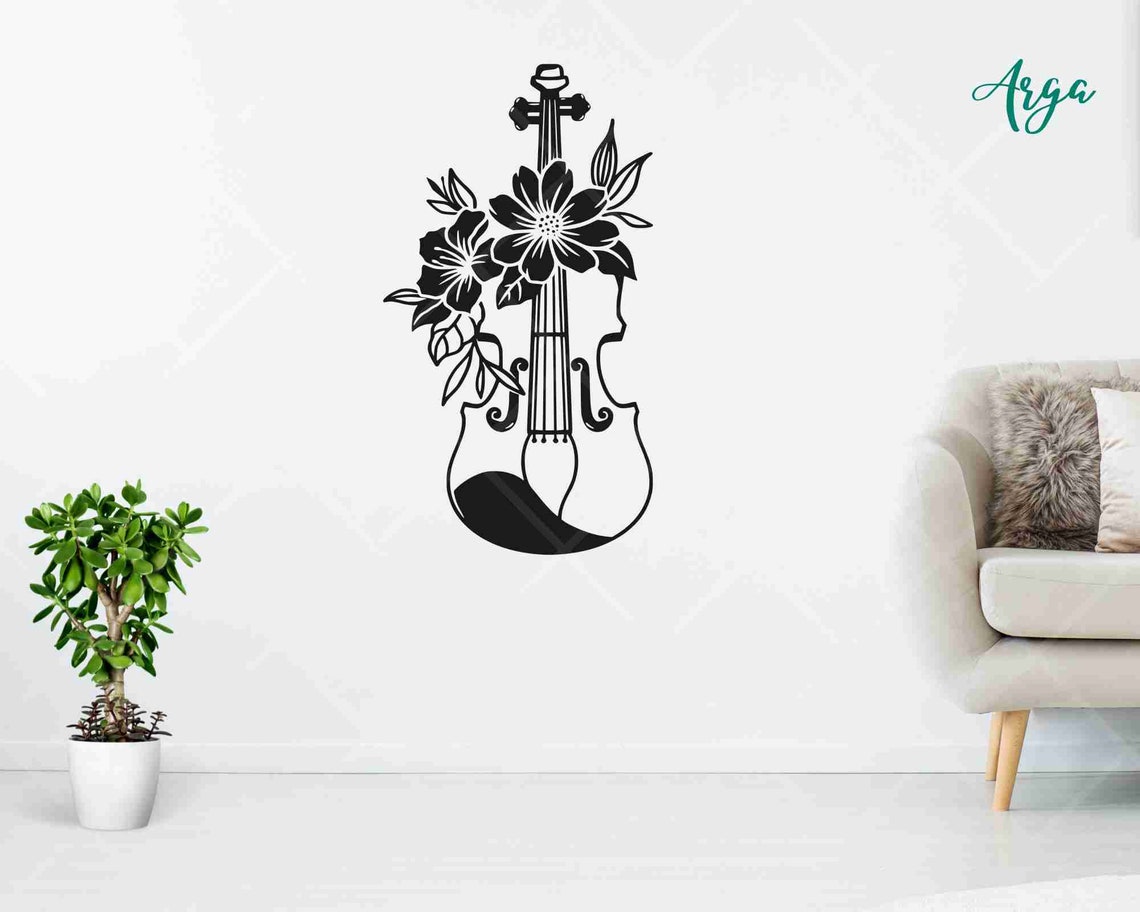 Violin Svg Music Instrument Svg Floral Violin Svg Violin - Etsy
