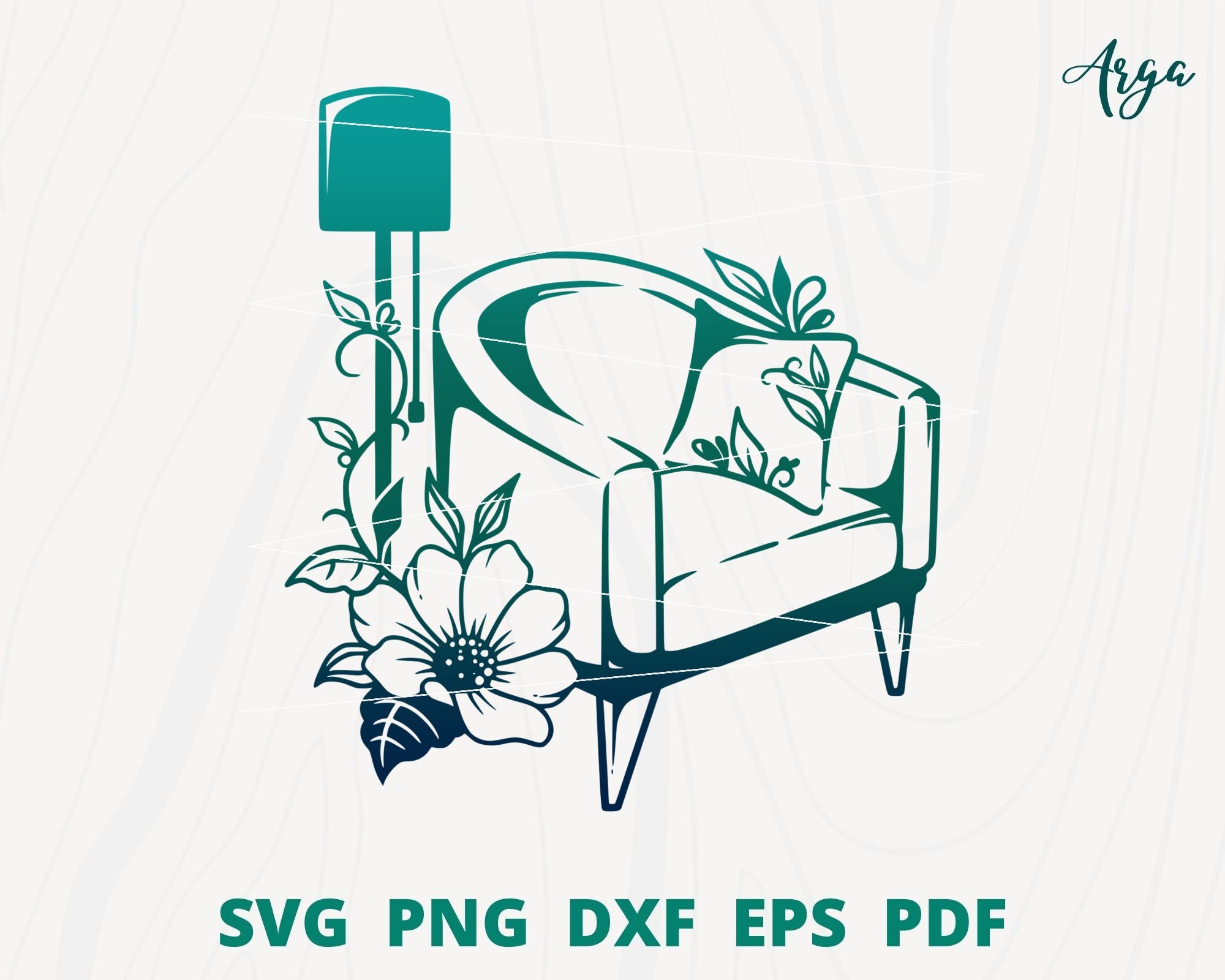 Sofa Svg Bundle Couch Svg Living Room Svg Sofa With Flower - Etsy Australia