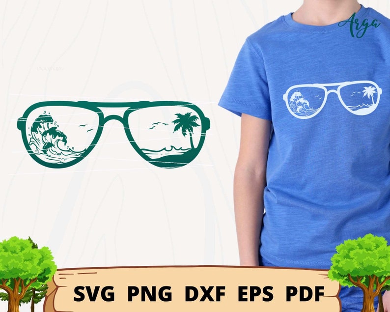 Sunglasses Beach Svg Wave Scene Svg Sunglasses Wave Svg - Etsy