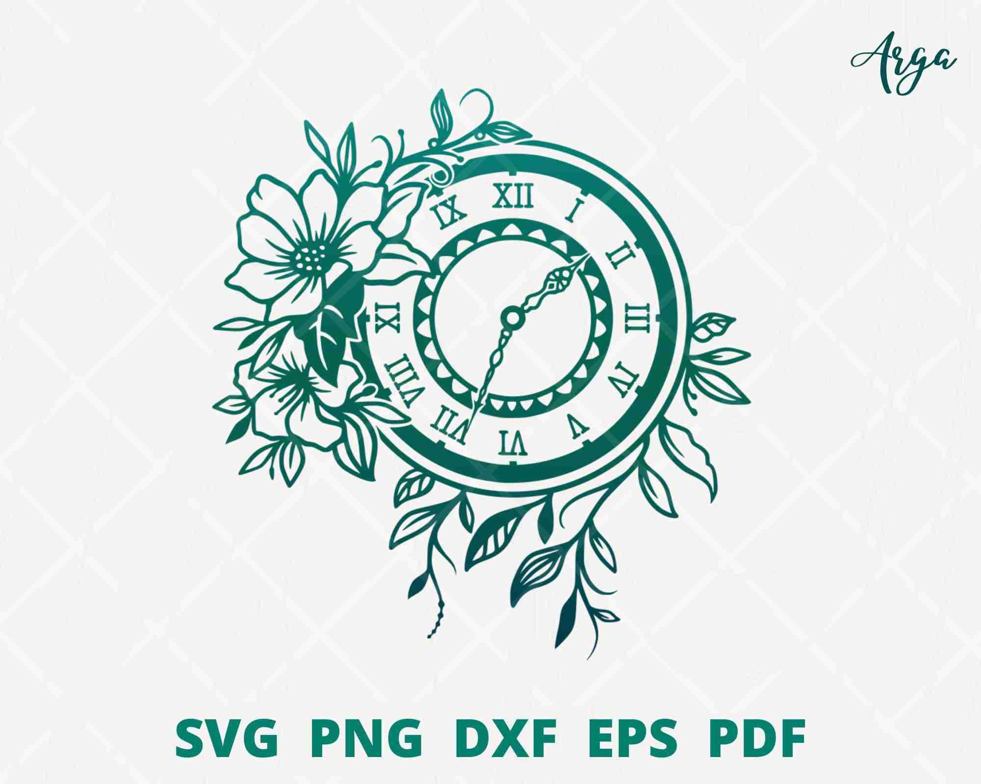 Clock Svg Floral Clock Svg Watch Svg Clock Cut File Clock - Etsy Australia