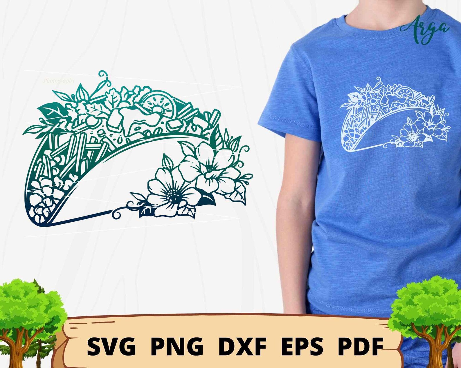 Taco Svg Mexican Food Svg Food Svg Taco Flower Svg Taco - Etsy