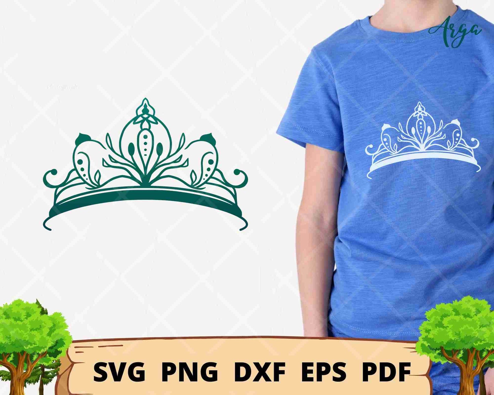 Princess Crown Svg, Floral Crown Svg, Crown With Flower Svg, Tiara Svg ...