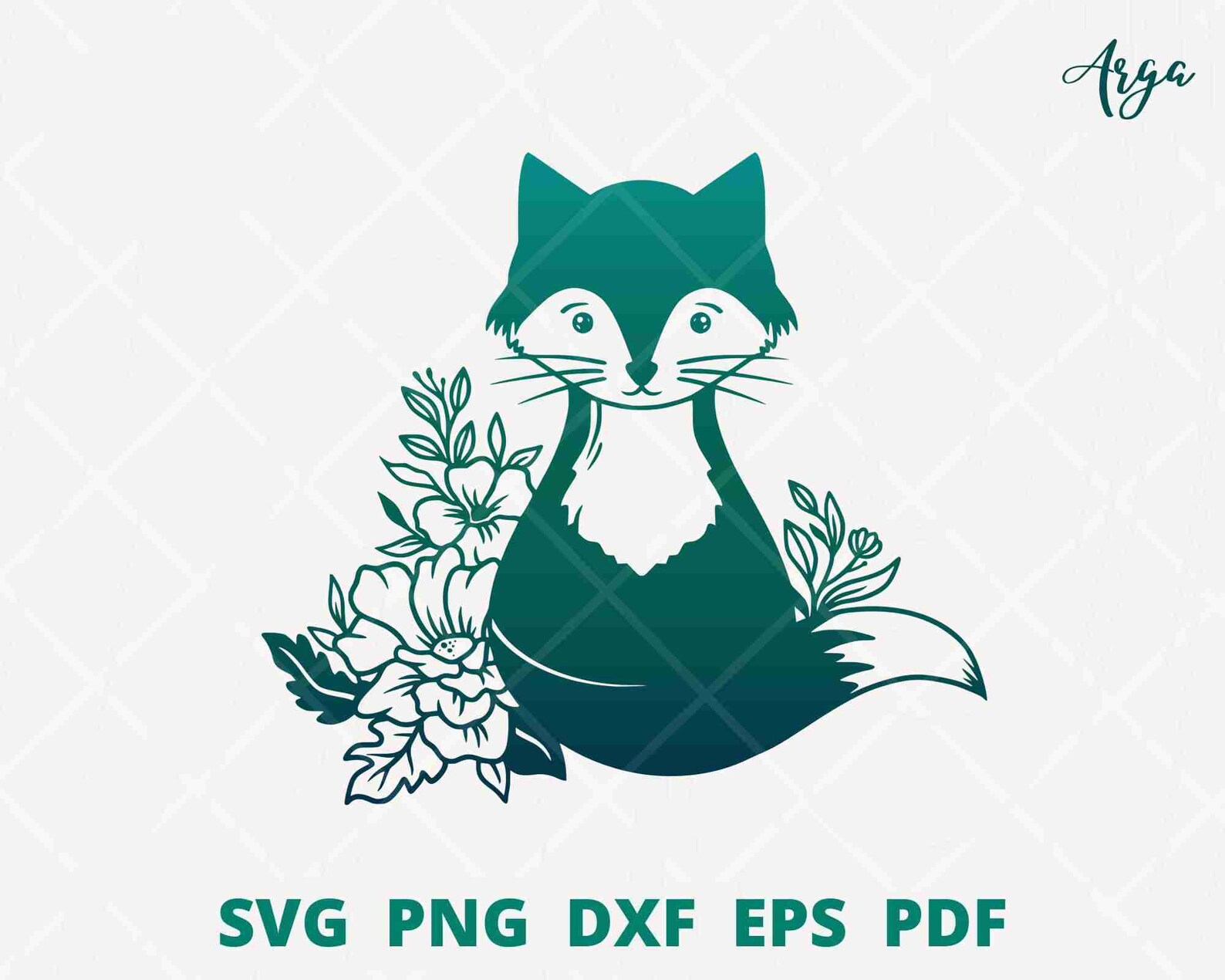 Cute Fox SVG Files Floral Fox Svg Cute Fox With Flower Head - Etsy