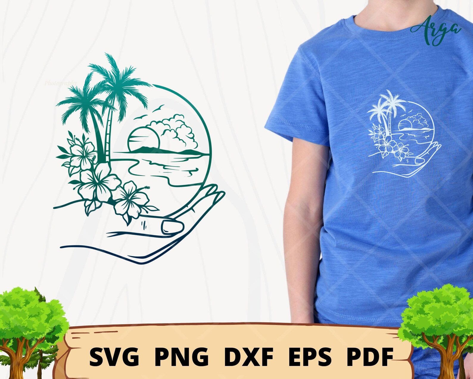 Tropical Sunset Beach Svg Holding Beach Svg Beach Svg Hand - Etsy