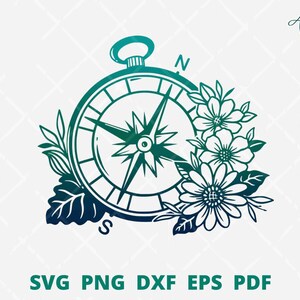Compass With Flower Svg Compass Rose Svg Vintage Compass - Etsy Canada