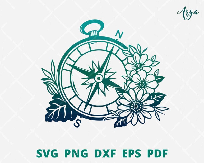 Compass With Flower Svg Compass Rose Svg Vintage Compass - Etsy Canada