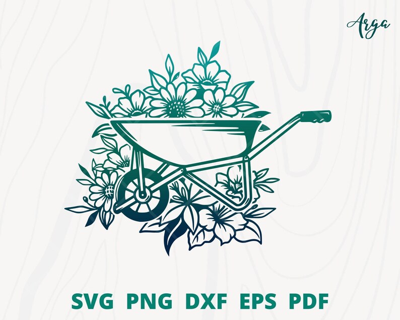 Wheelbarrow Svg Floral Wheelbarrow Svg Spring Svg Flower - Etsy