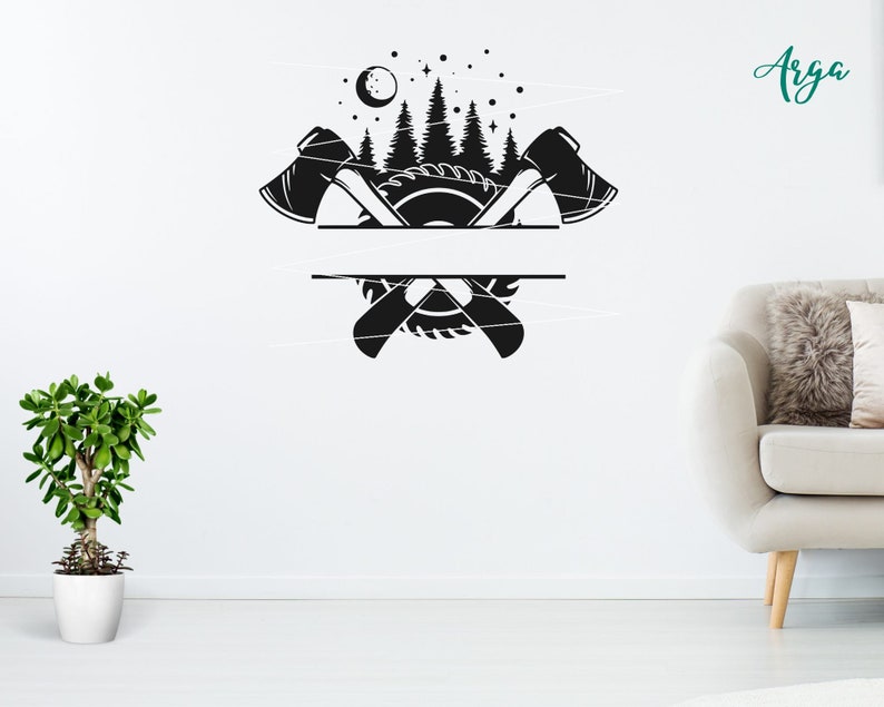 Split Lumberjack Svg Lumberjack Svg Crossed Axe Frame Svg - Etsy