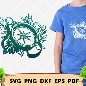 Pocket Compass Svg, Floral Compass Svg, Compass With Flower Svg ...