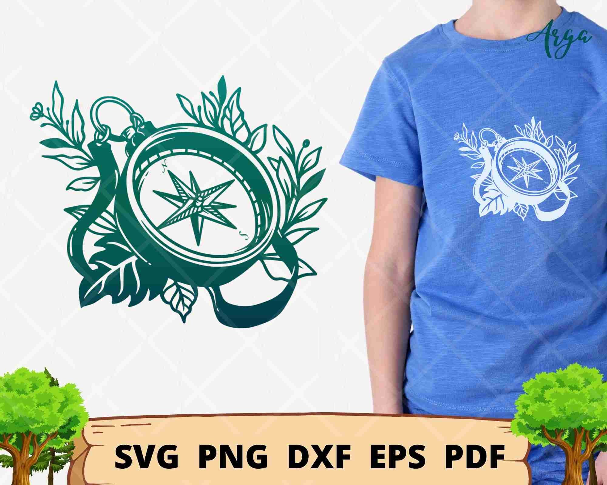 Pocket Compass Svg Floral Compass Svg Compass With Flower - Etsy