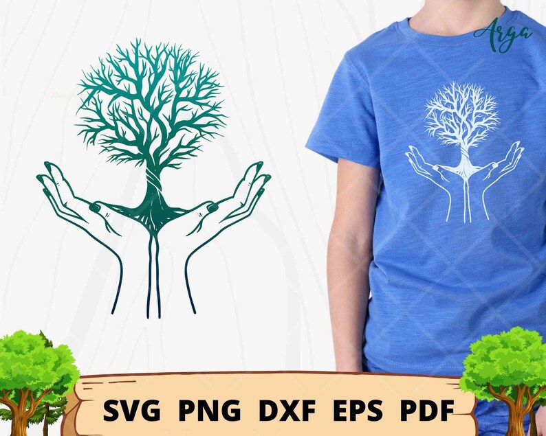Holding Tree Svg Tree Svg Hand Landscape Svg Tree Wall - Etsy