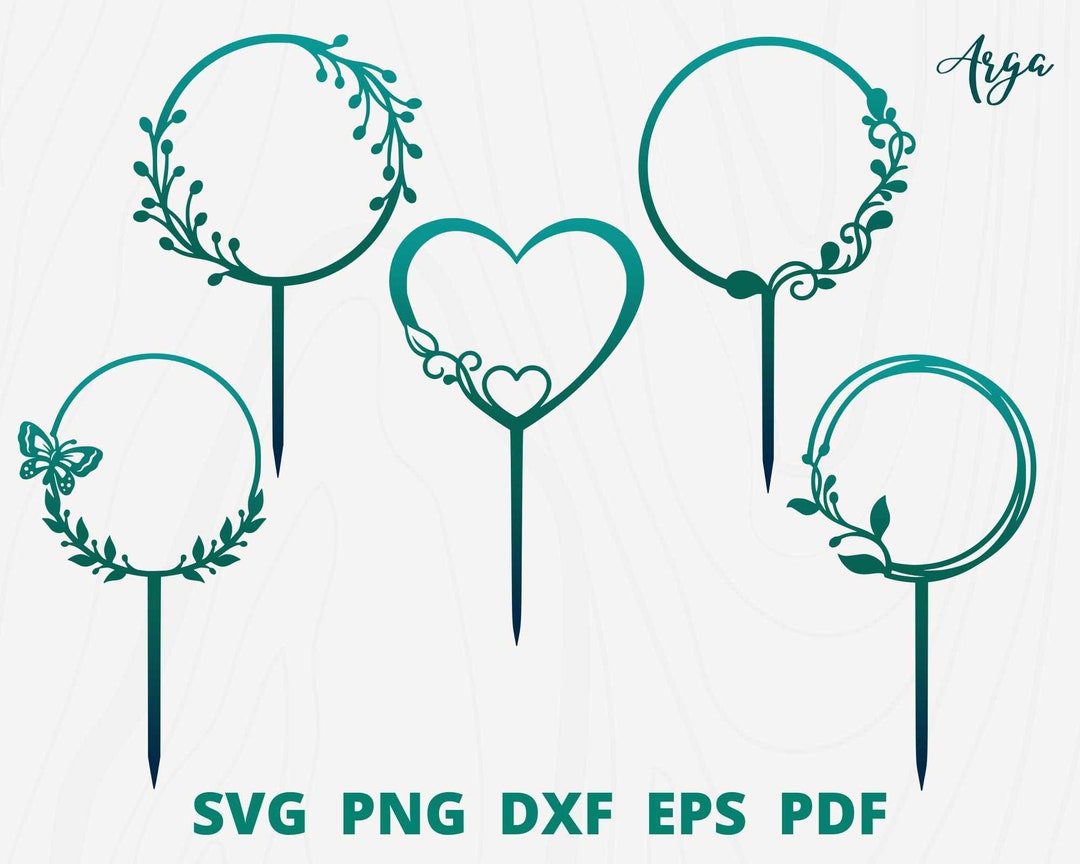 Cake Topper Svg, Wedding Cake Topper Svg, Birthday Topper Svg, Frame ...