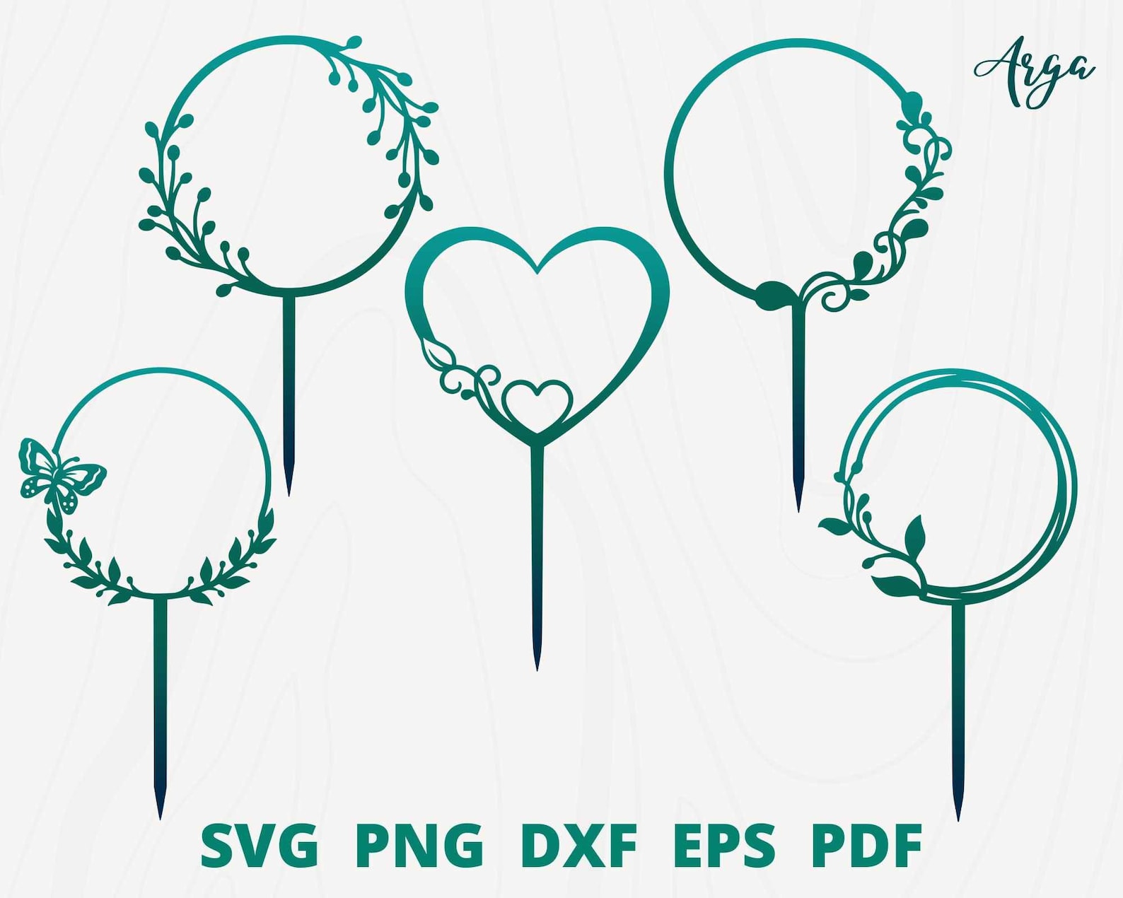 Cake Topper Svg, Wedding Cake Topper Svg, Birthday Topper Svg, Frame ...
