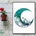 Waterfall on the Moon Svg, Crescent Moon Svg, Waterfall Scene Svg ...