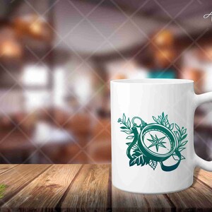 Pocket Compass Svg, Floral Compass Svg, Compass With Flower Svg ...