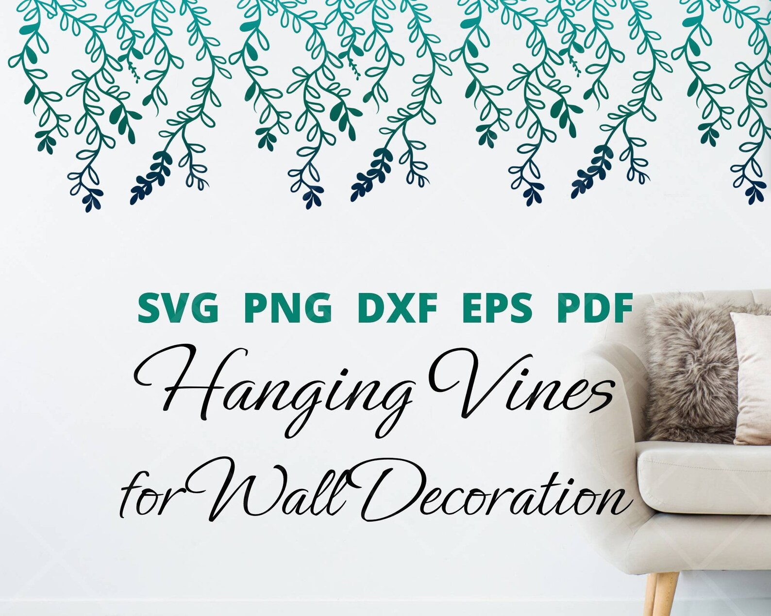 Hanging Vines Svg Hanging Flower Svg Floral in Wall Svg | Etsy