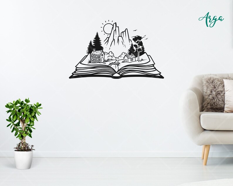 Book Svg File, Village Book Svg, Village Scene Svg, Book Illustration ...