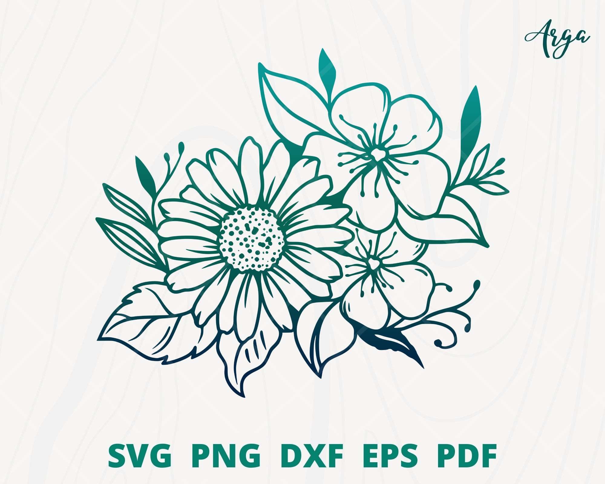 Flower Svg Bundle Flower Border Svg Flower Corner Svg Etsy