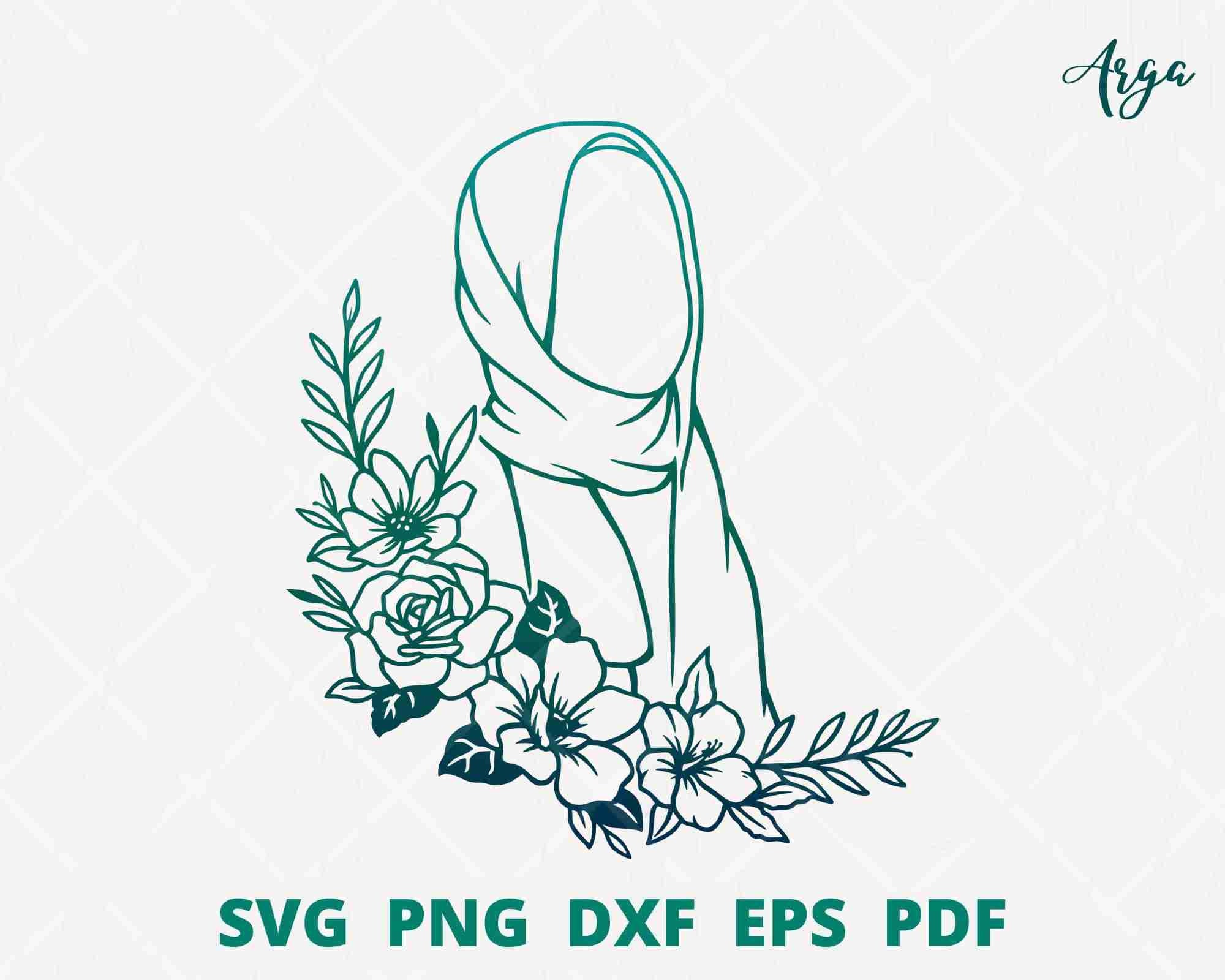 Scarf Svg Flower Hijab Svg Hijab Svg Hijab Logo Muslim - Etsy Canada