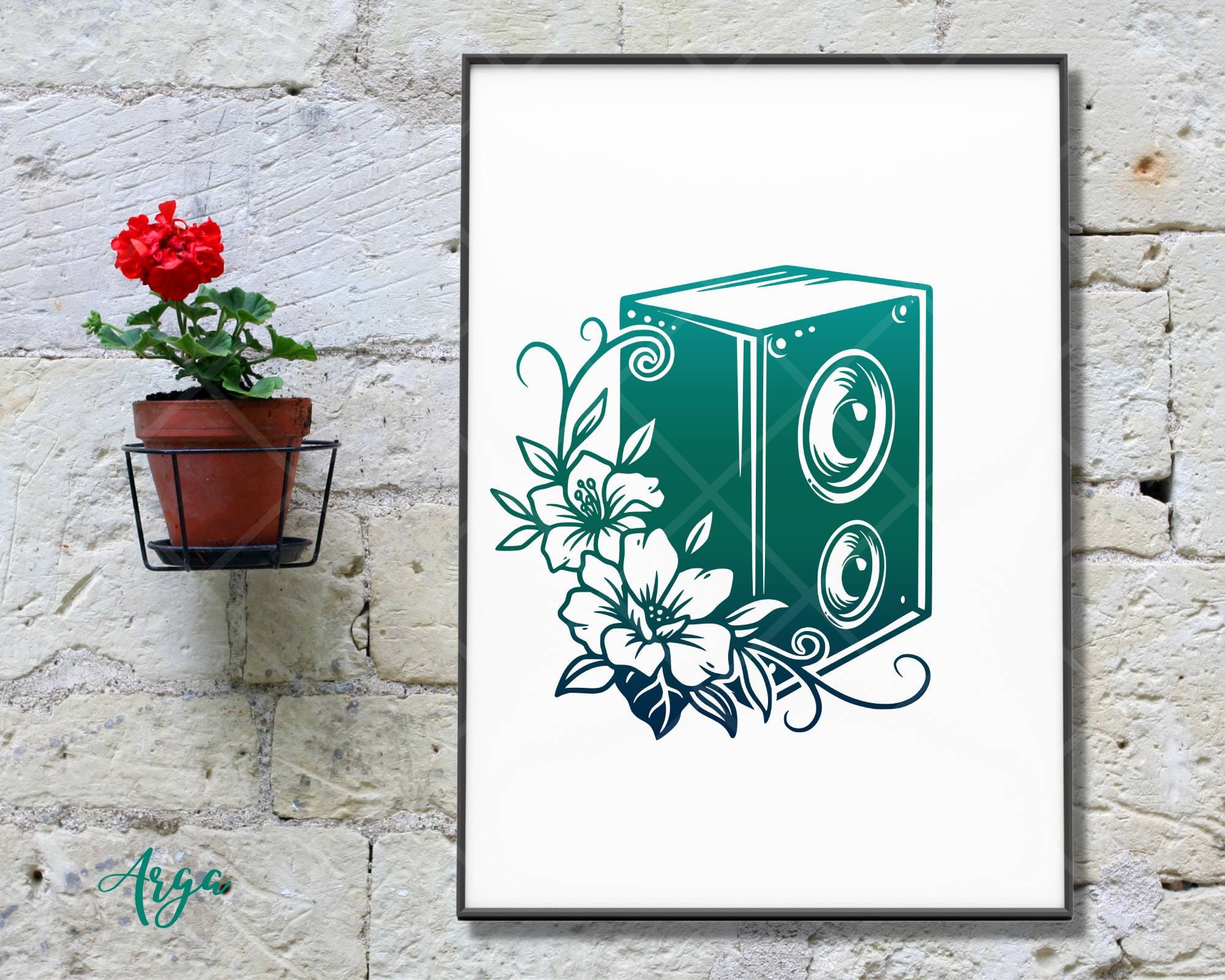 Speaker Svg Speaker Car Decal Audio Speaker Box With Flower - Etsy