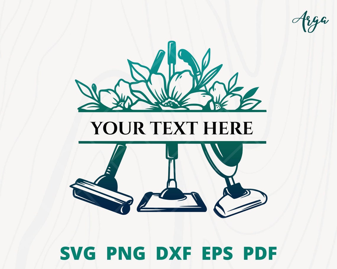 Split Floral Mop Svg Floor Cleaner SVG Frame of Floral - Etsy