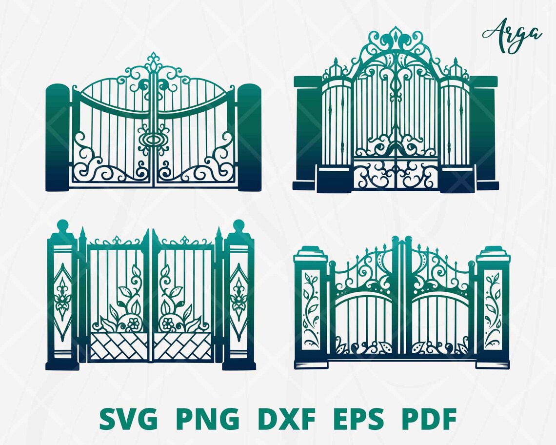 Gate Svg Bundle, Iron Door Svg, Gate Svg, Gate With Flower Svg, Iron ...