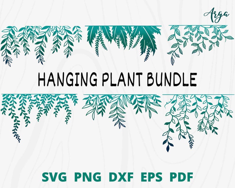 Hanging Plant Svg Bundle, Floral in Wall Svg, Hanging Flower Svg ...
