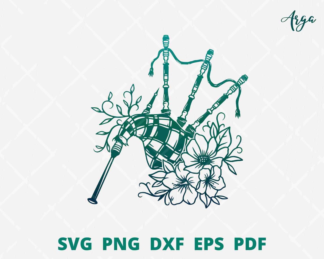 Bagpipe SVG, Floral Bagpipe Svg, Bagpipe Wall Decor, Music Instrument ...