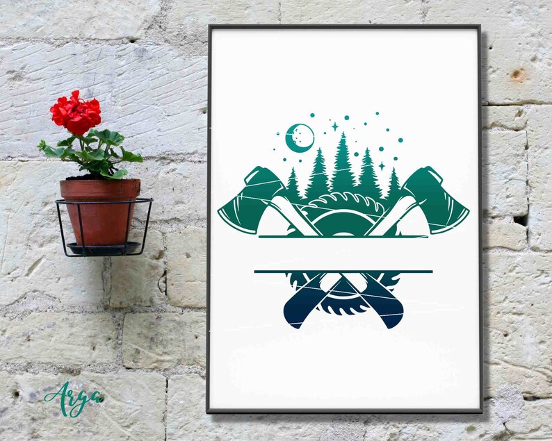 Split Lumberjack Svg Lumberjack Svg Crossed Axe Frame Svg - Etsy