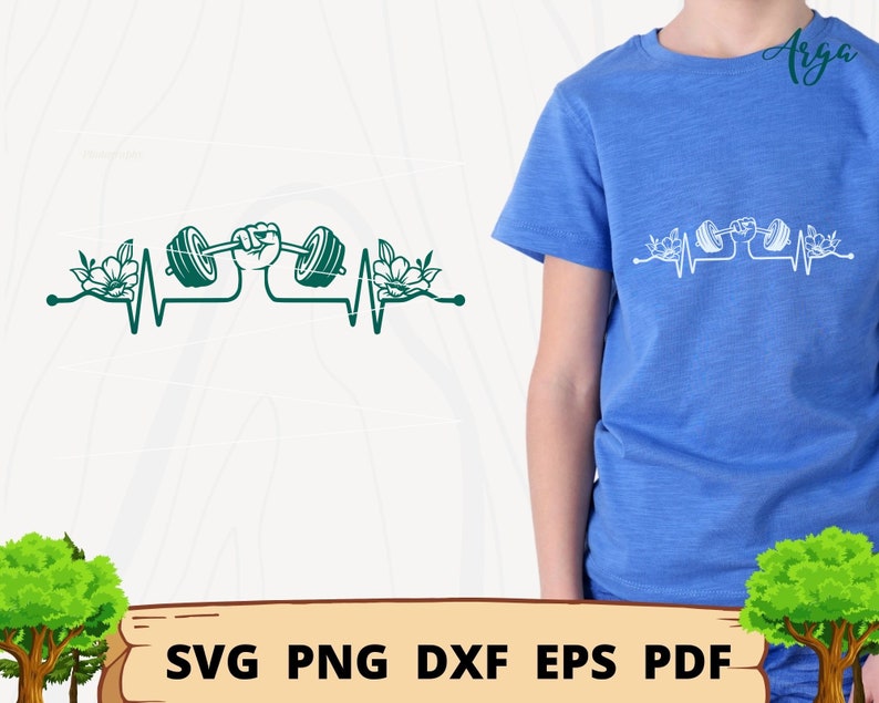 Fitness Svg Heart Beat Fitness Svg Dumbbell Svg Women - Etsy