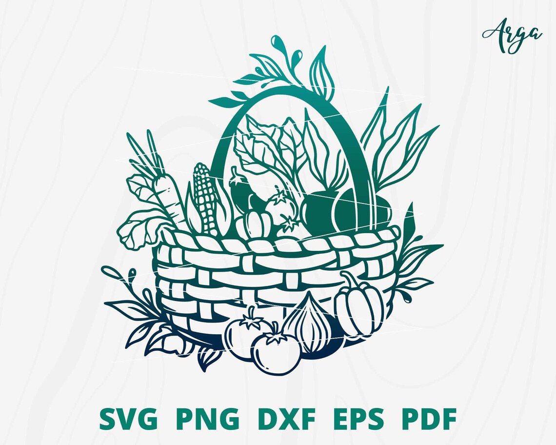 Vegetable Basket Svg, Vegetables in the Basket Svg, Vegetable Svg ...