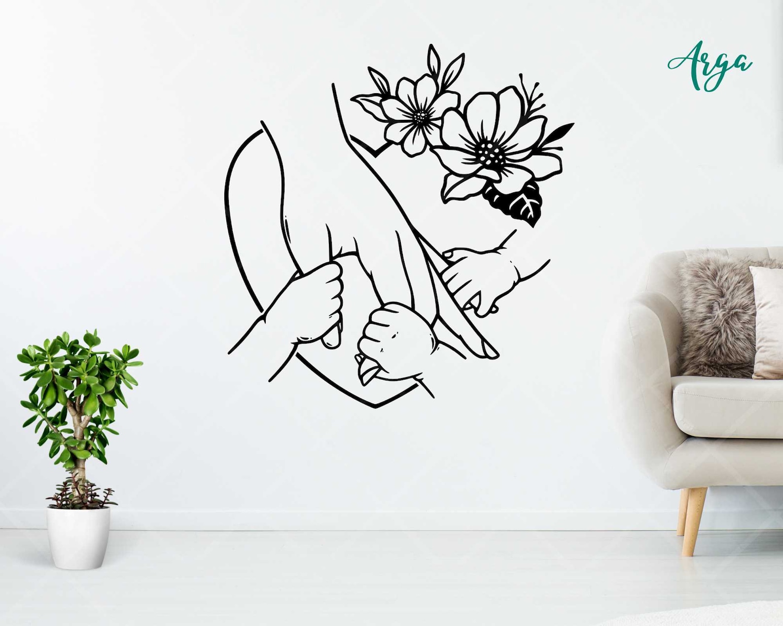 Mother With 3 Child's Hands Svg, Holding Hand Svg, Mom and Baby Svg ...