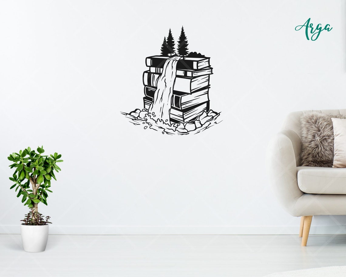 Waterfall Book Svg Waterfall Svg Waterfall on the Book Svg - Etsy