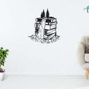 Waterfall Book Svg, Waterfall Svg, Waterfall on the Book Svg, Waterfall ...