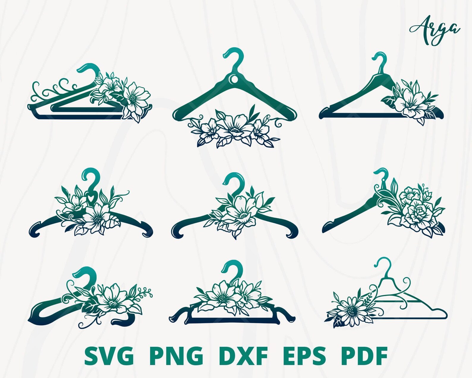 Hangers Svg Bundle, Floral Hangers Svg, Clothes Hanger Svg, Fashion ...