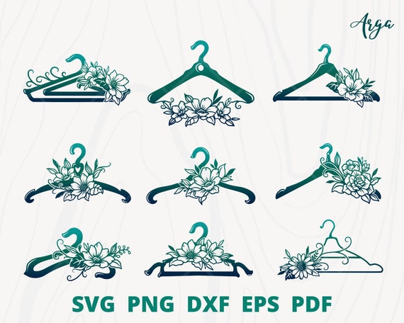 Hangers Svg Bundle Floral Hangers Svg Clothes Hanger Svg | Etsy