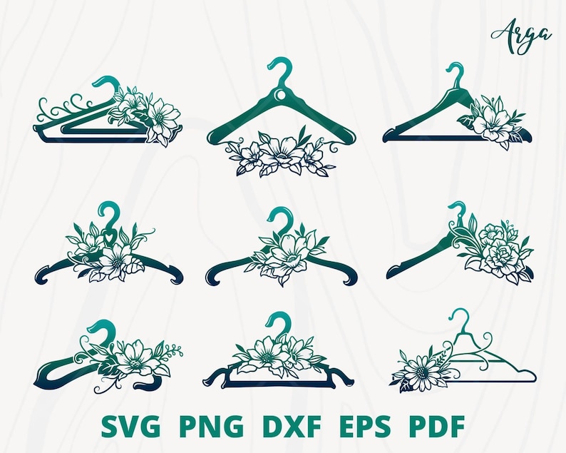 Hangers Svg Bundle, Floral Hangers Svg, Clothes Hanger Svg, Fashion ...