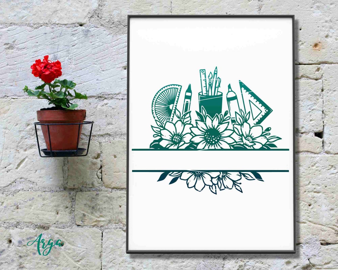 School Frame Svg Classroom Svg Teacher Svg Split Monogram - Etsy