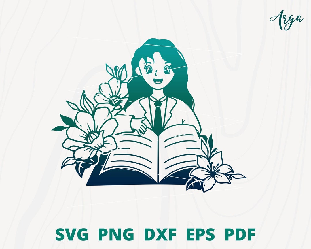 Student Svg, Girl Reading a Book Svg, Reading Svg, Book Svg, Book Lover ...