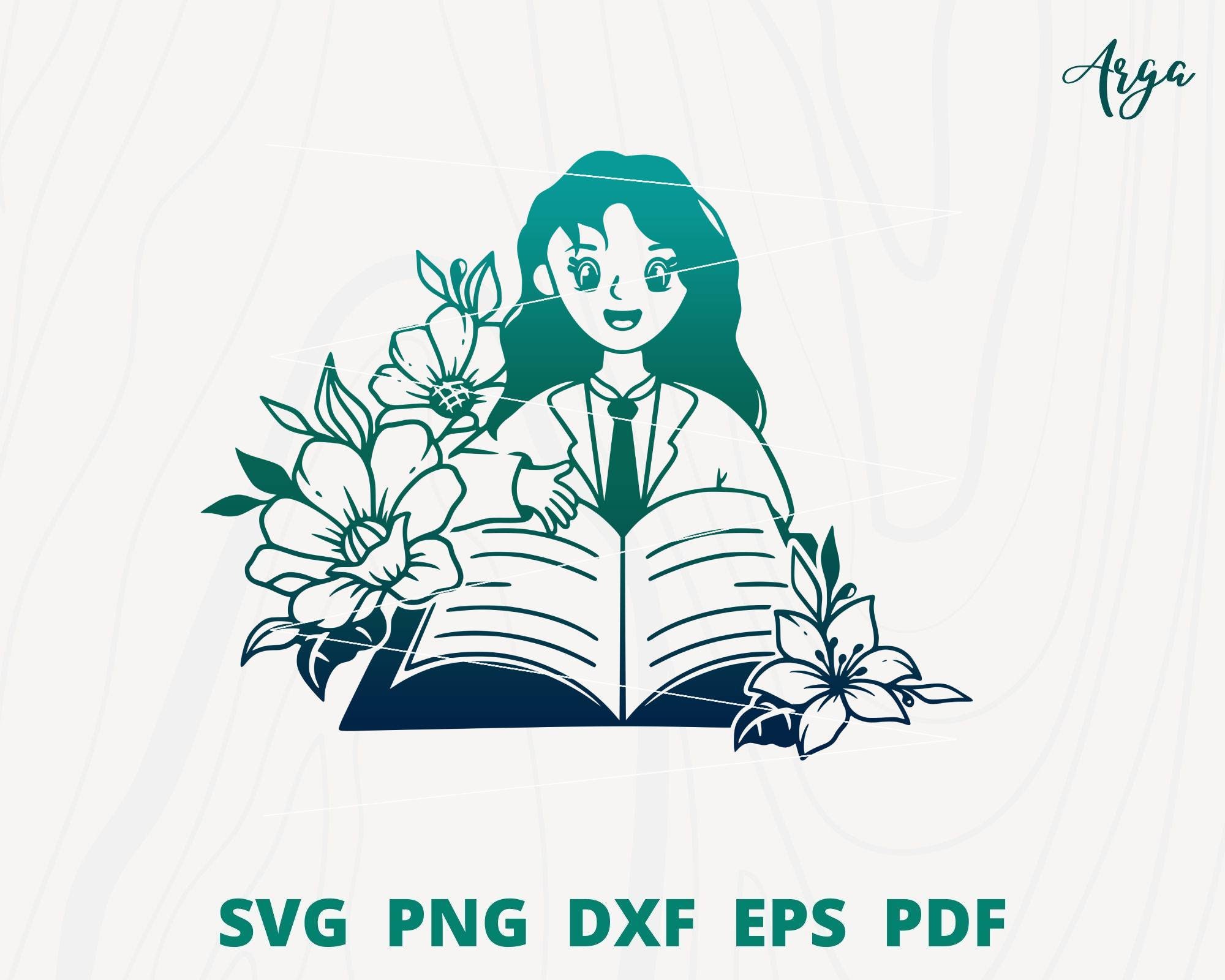 Student Svg Girl Reading a Book Svg Reading Svg Book Svg - Etsy Ireland