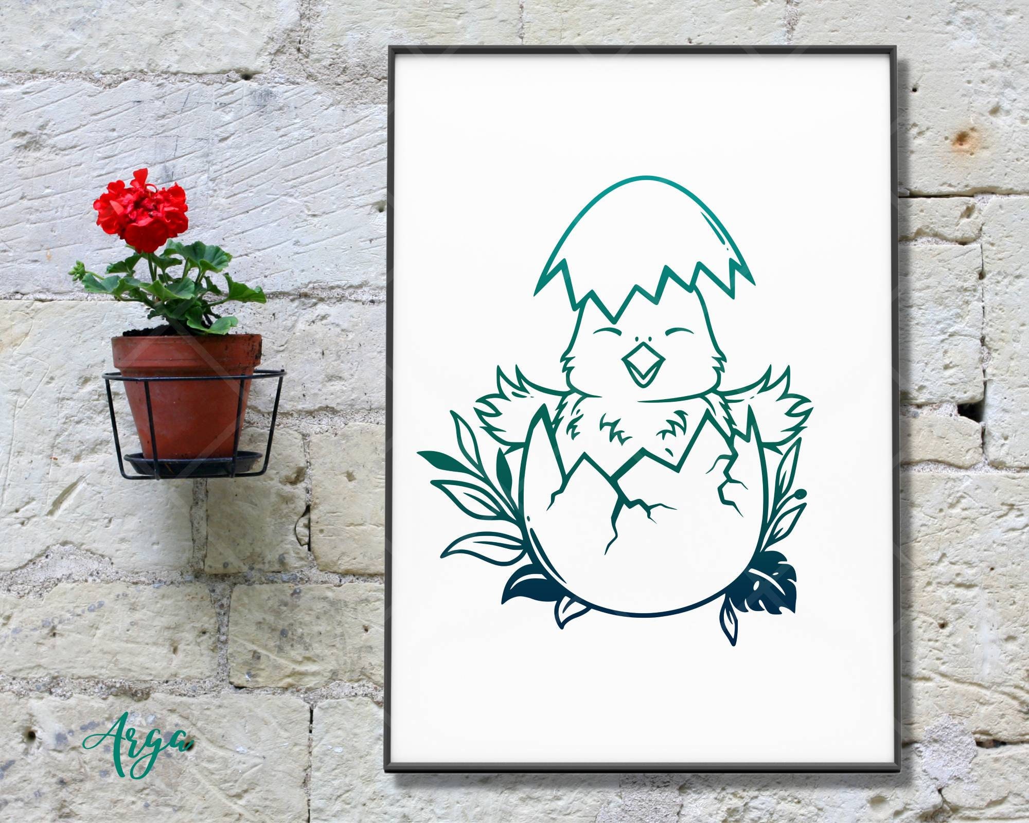 Baby Chick on Eggs Hatch Svg Baby Chick Svg Hatching Svg - Etsy