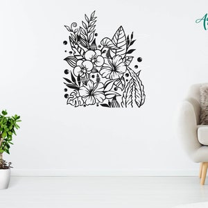 Hibiscus SVG, Flower Window Sticker, Tropical Flower Svg, Tropical ...