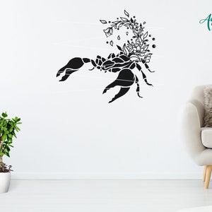 Floral Scorpion Svg, Scorpion Svg, Scorpion With Flower, Scorpio Svg ...