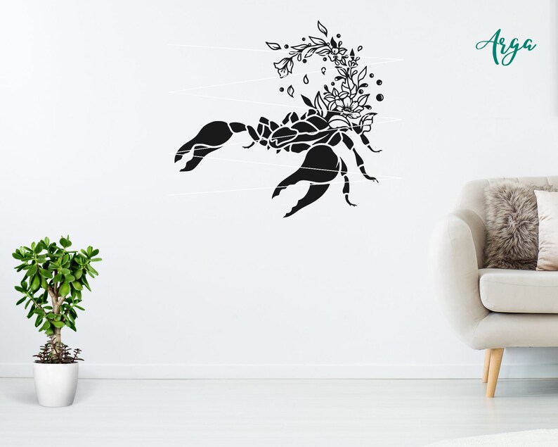 Floral Scorpion Svg Scorpion Svg Scorpion With Flower - Etsy
