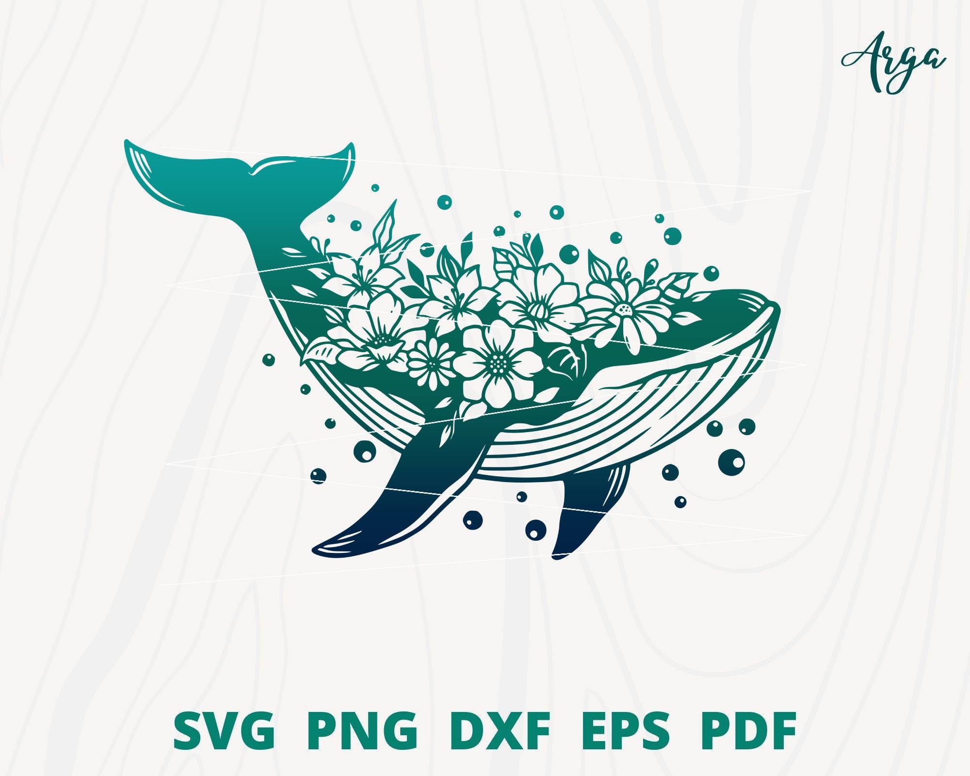Whale With Flower Svg Whale Svg Whale Cut File Floral Whale - Etsy UK